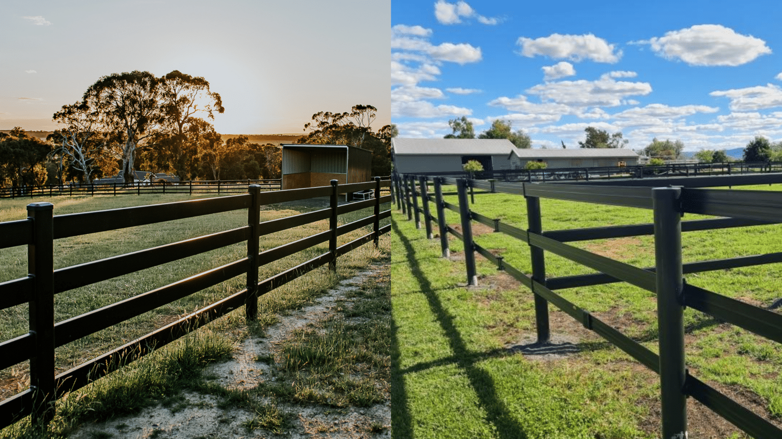 Premium Steel Post and Rail fencing Vs. Horserail